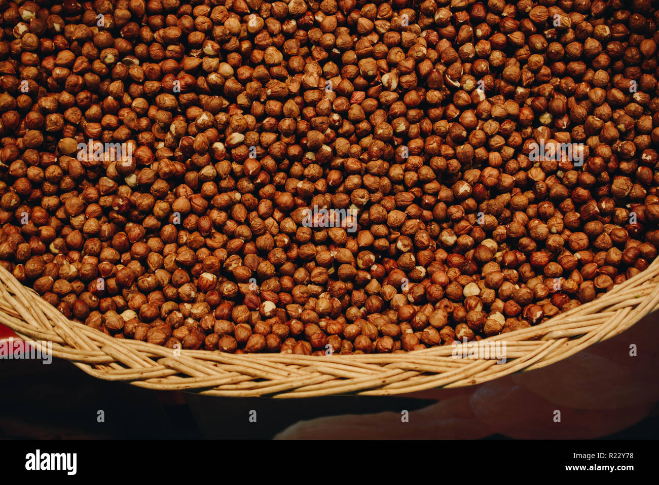 Ripe hazelnuts as food background in a basket Stock Photo - Alamy