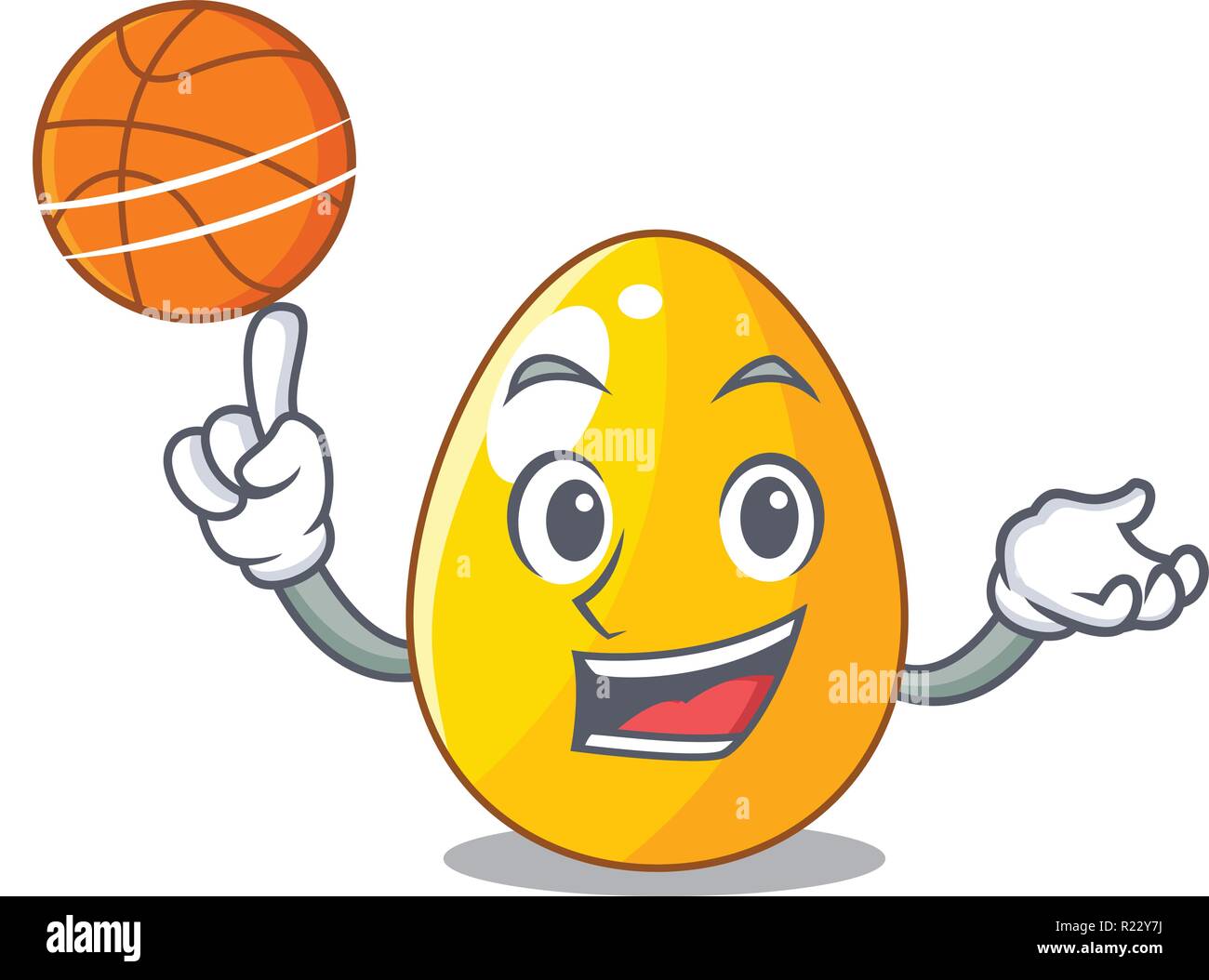 With basketball golden egg cartoon for greeting card Stock Vector Image ...