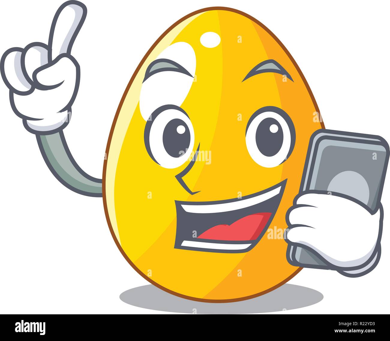 With phone golden egg cartoon for greeting card Stock Vector Image ...