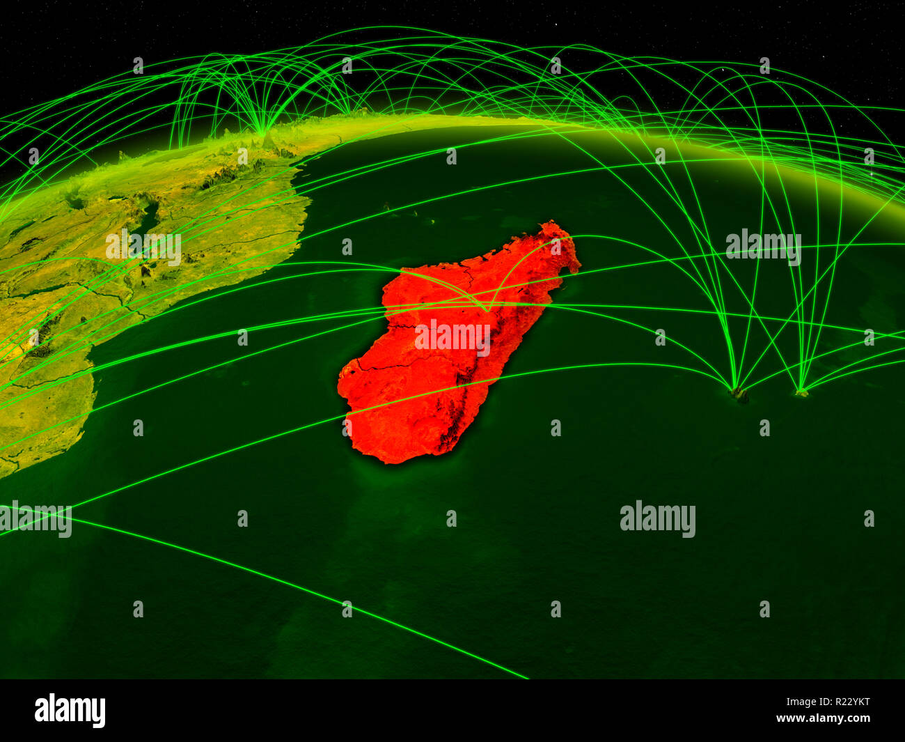Madagascar on digital planet Earth with international network ...