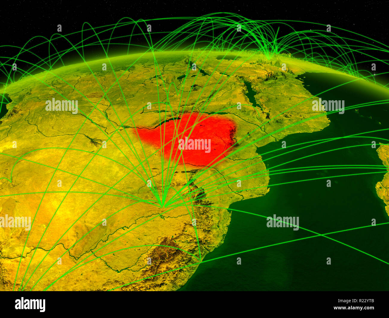 Zimbabwe on digital planet Earth with international network ...