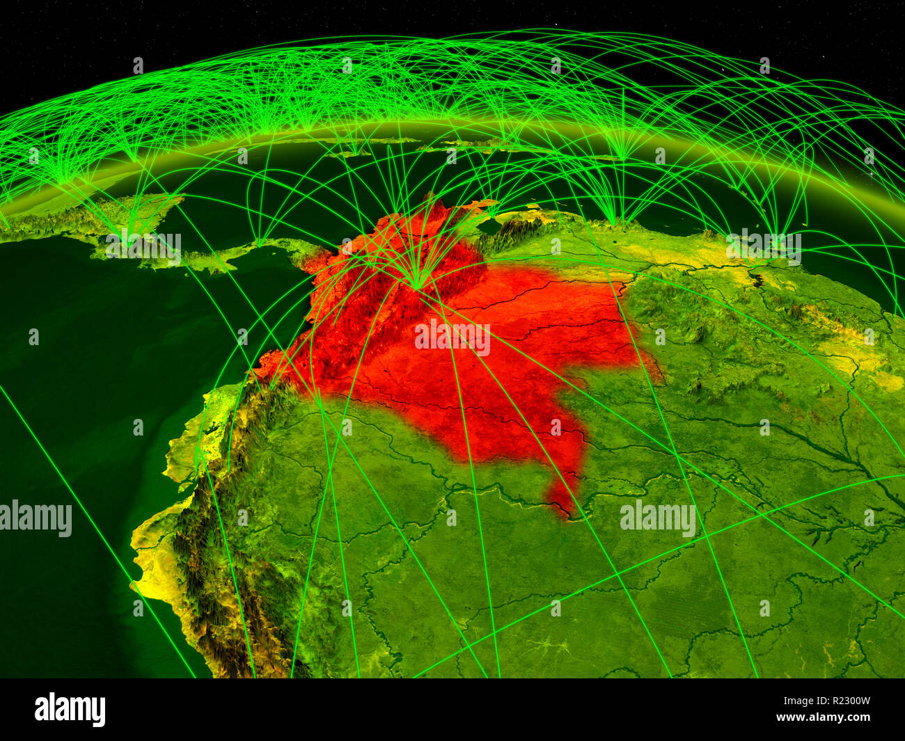 Colombia on digital planet Earth with international network ...