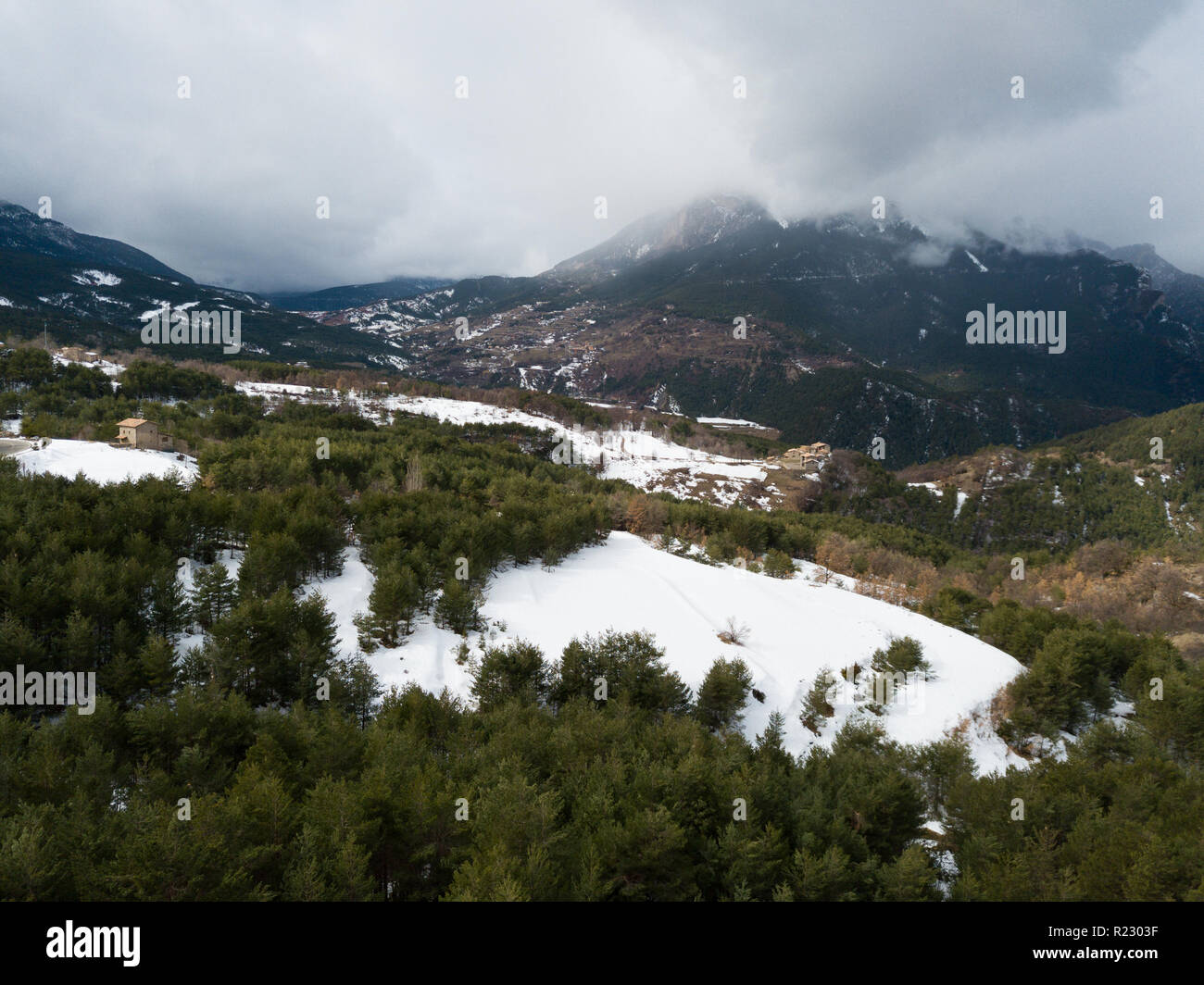 Nature of ancient city Gosol village and alpine in Catalonia from high ...