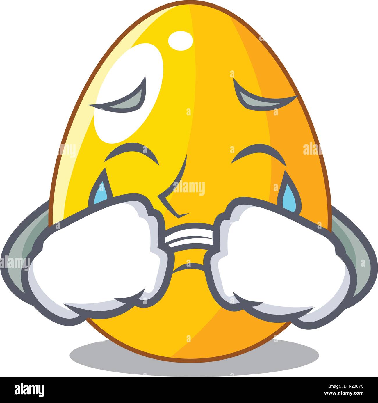 Crying simple gold egg on design character Stock Vector Image & Art - Alamy