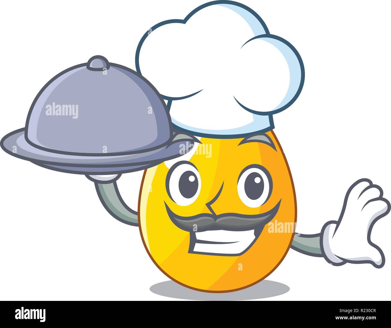 Chef with food simple gold egg on design character Stock Vector Image ...