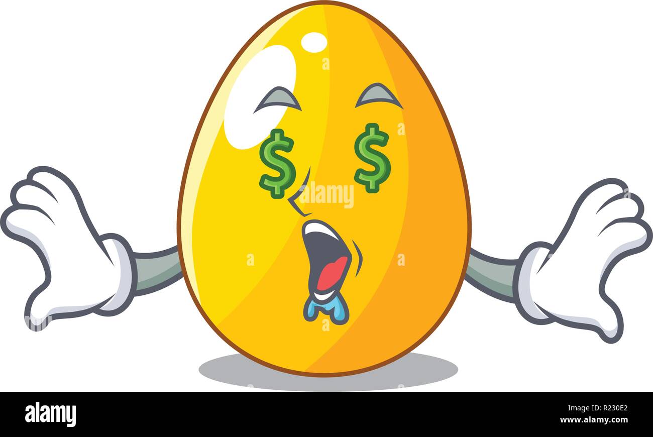 Money eye golden egg with cartoon shape reflection Stock Vector Image ...