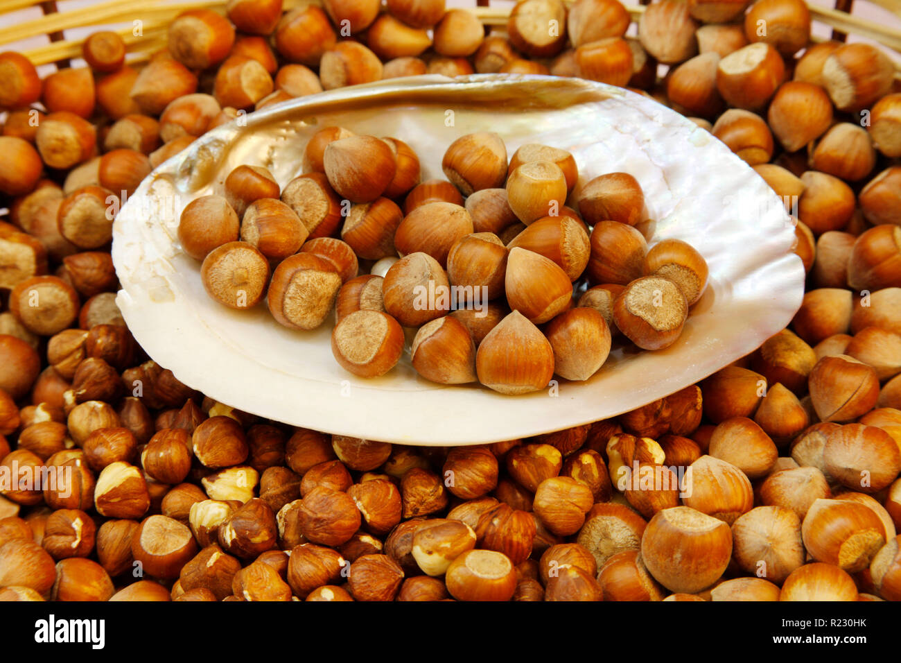 Stack of Hazelnuts Stock Photo - Alamy