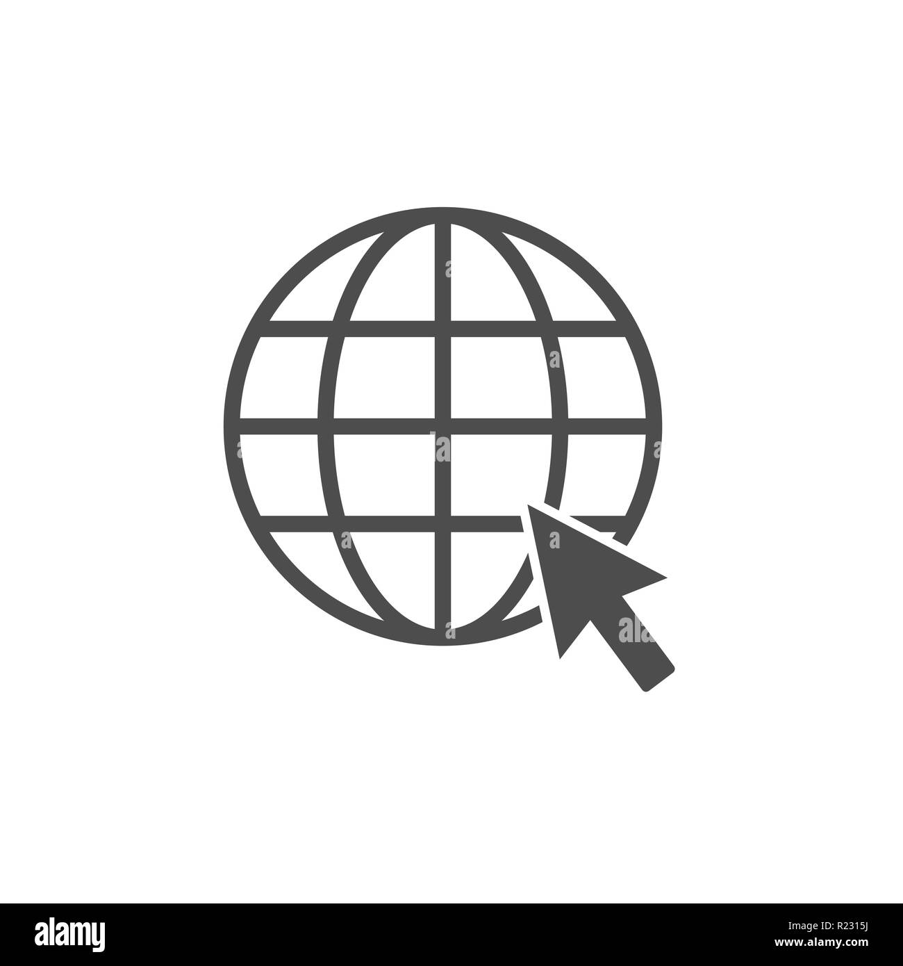 Global icon. Click website icon. Vector illustration flat Stock Vector ...