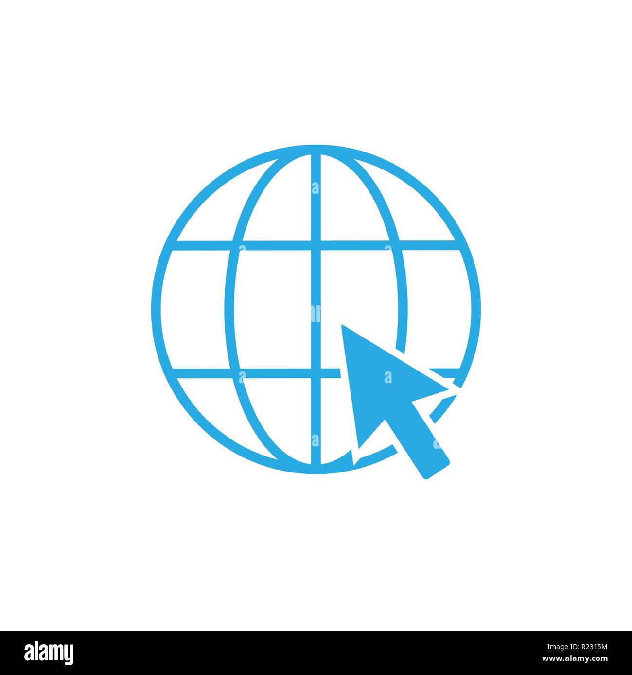 Global icon. Click website icon. Vector illustration flat Stock Vector ...