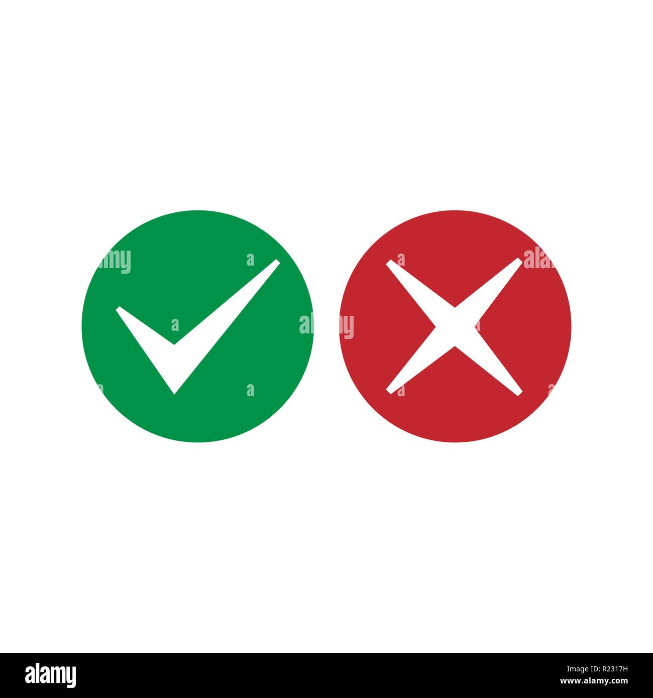 Check mark icon. Accept or decline icon Vector illustration, flat Stock ...