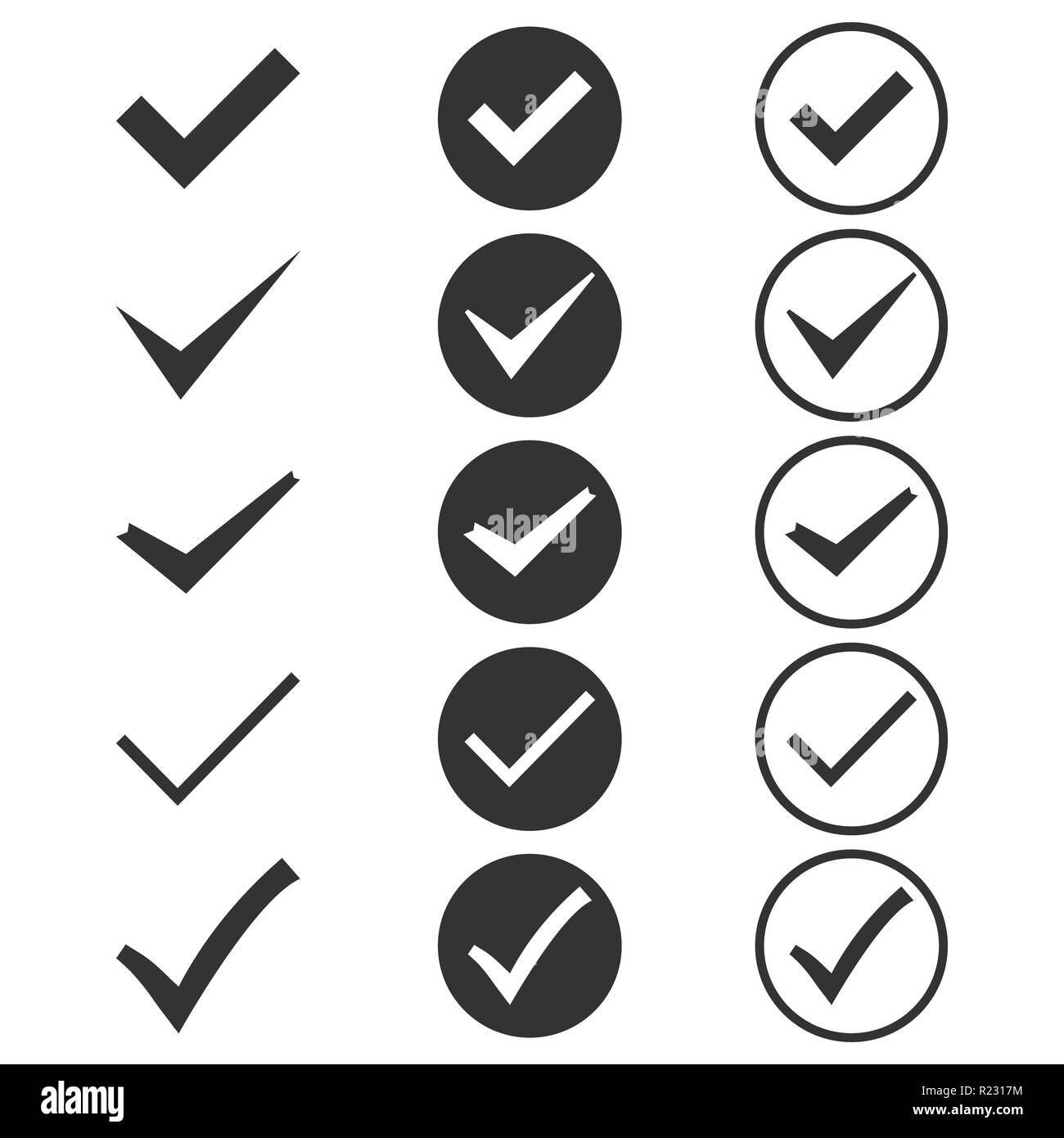 Tick icon set. Vector illustration flat Stock Vector Image & Art - Alamy