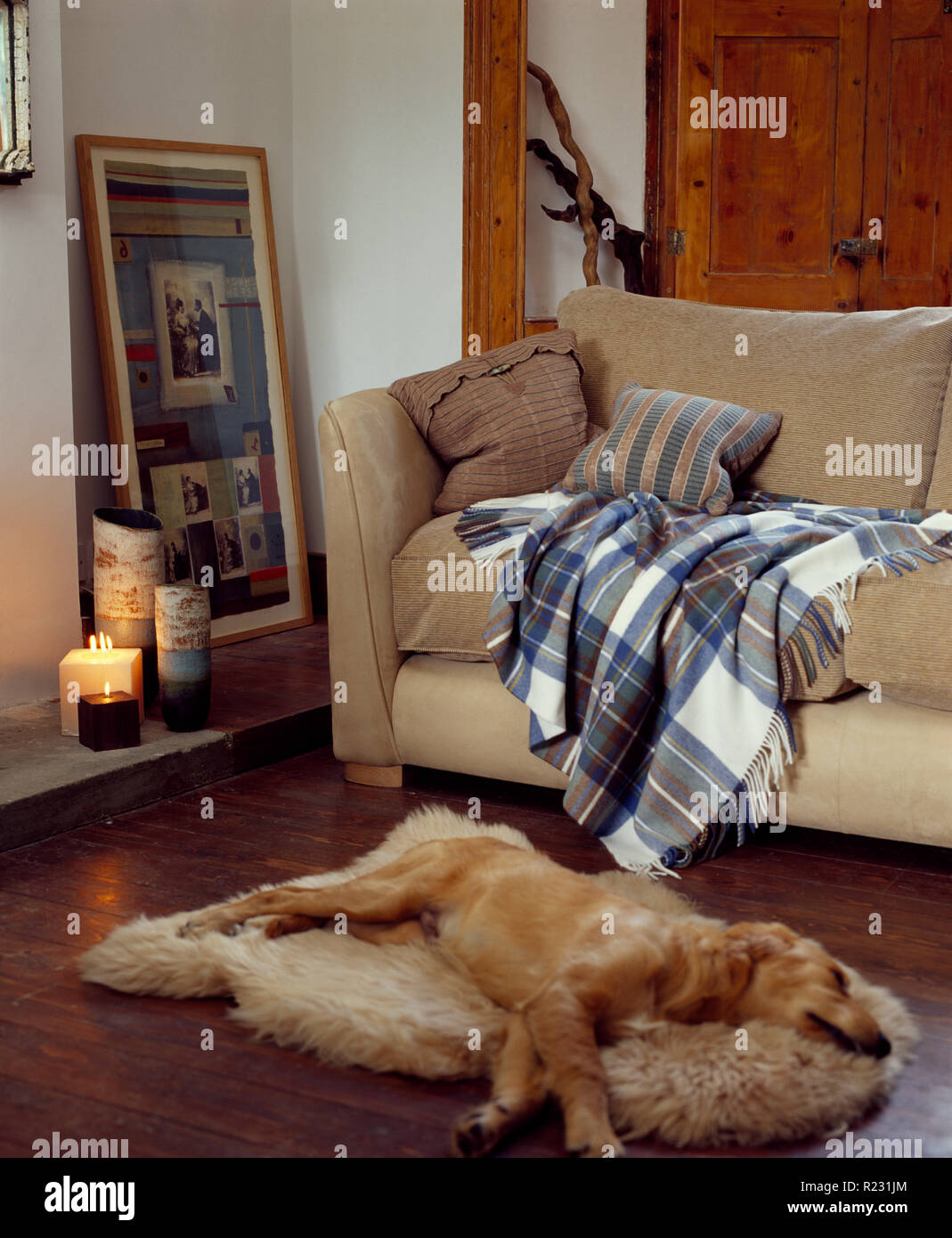Lying on sheepskin rug hi-res stock photography and images - Alamy