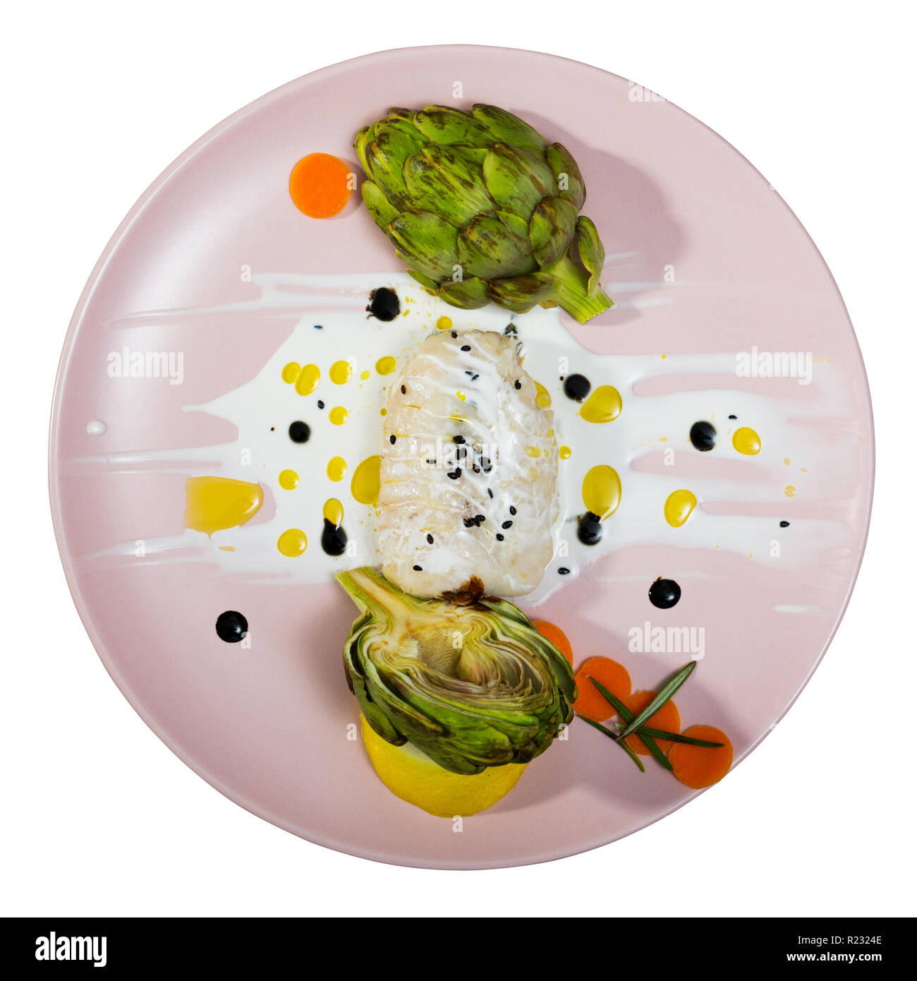 Hake de Provence. Isolated over white background Stock Photo - Alamy