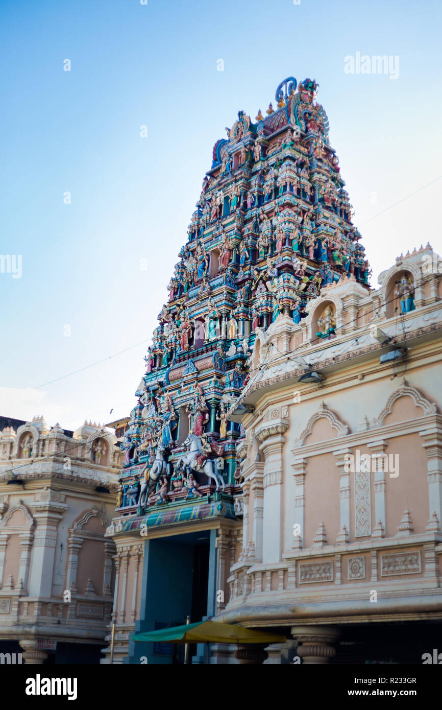 Beautiful architecture of hinduism temple in Kuala Lumpur capital city ...