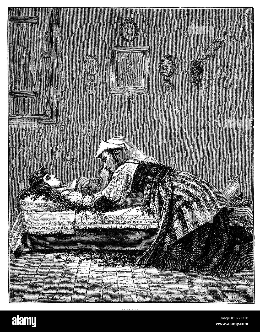Mother, crying at the corpse of her young daughter, Leopold Robert 1881 ...