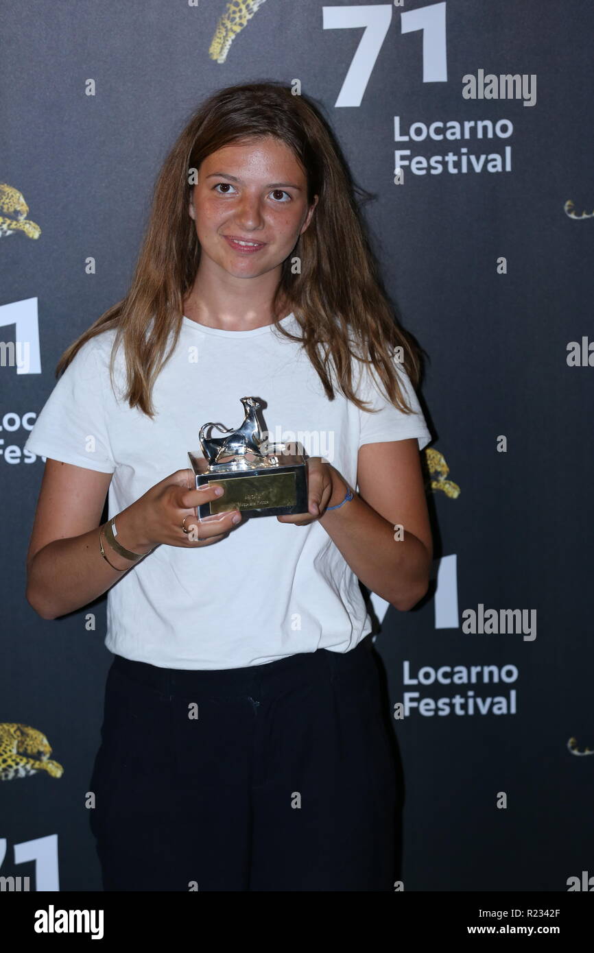 LOCARNO, SWITZERLAND – AUG 11, 2018: Magdalena Froger receives the ...