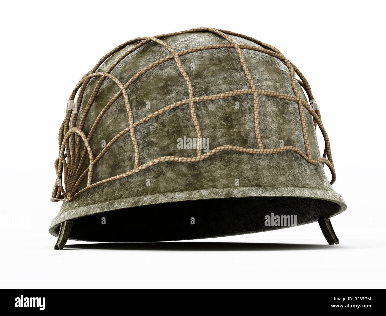 World War II helmet isolated on white background. 3D illustration Stock ...