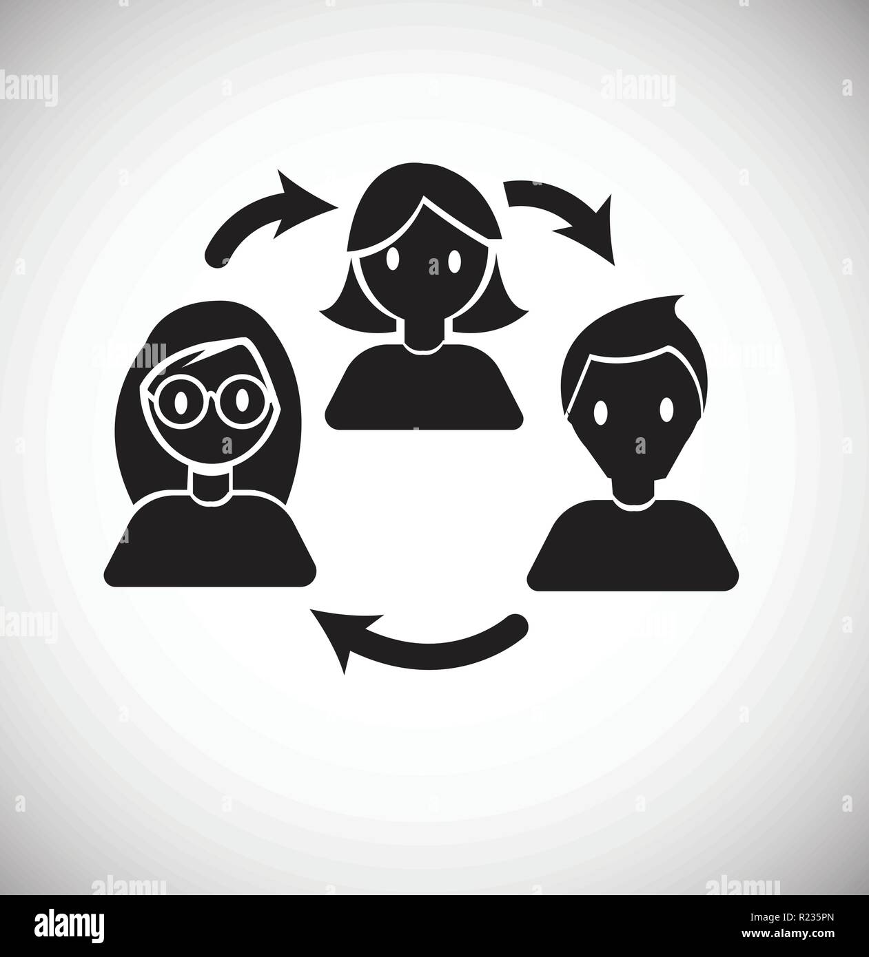 Coworking relationships on white background icon Stock Vector Image ...
