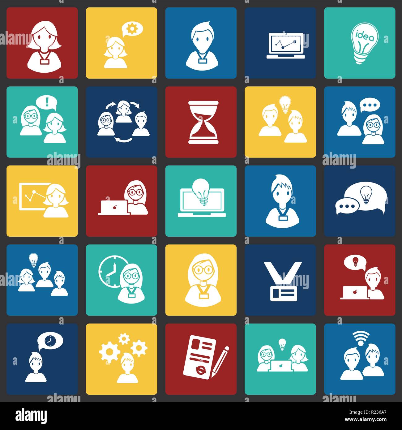 Coworking set on squares color background Stock Vector Image & Art - Alamy