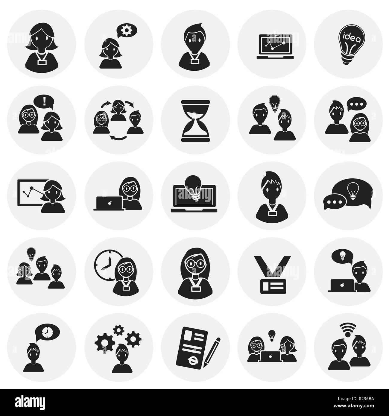 Coworking set on circles background Stock Vector Image & Art - Alamy