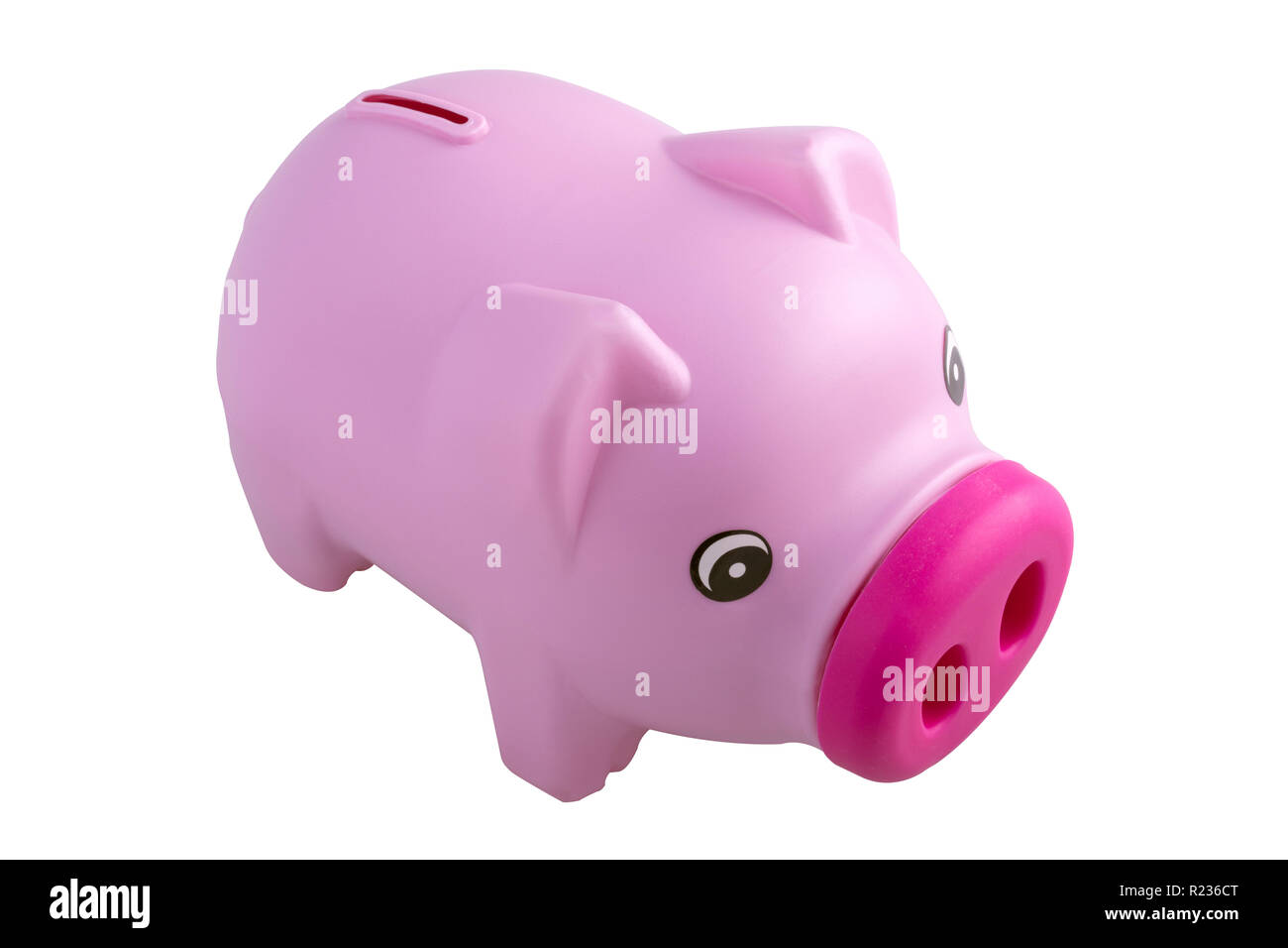 pink piggy bank isolated on white background Stock Photo - Alamy