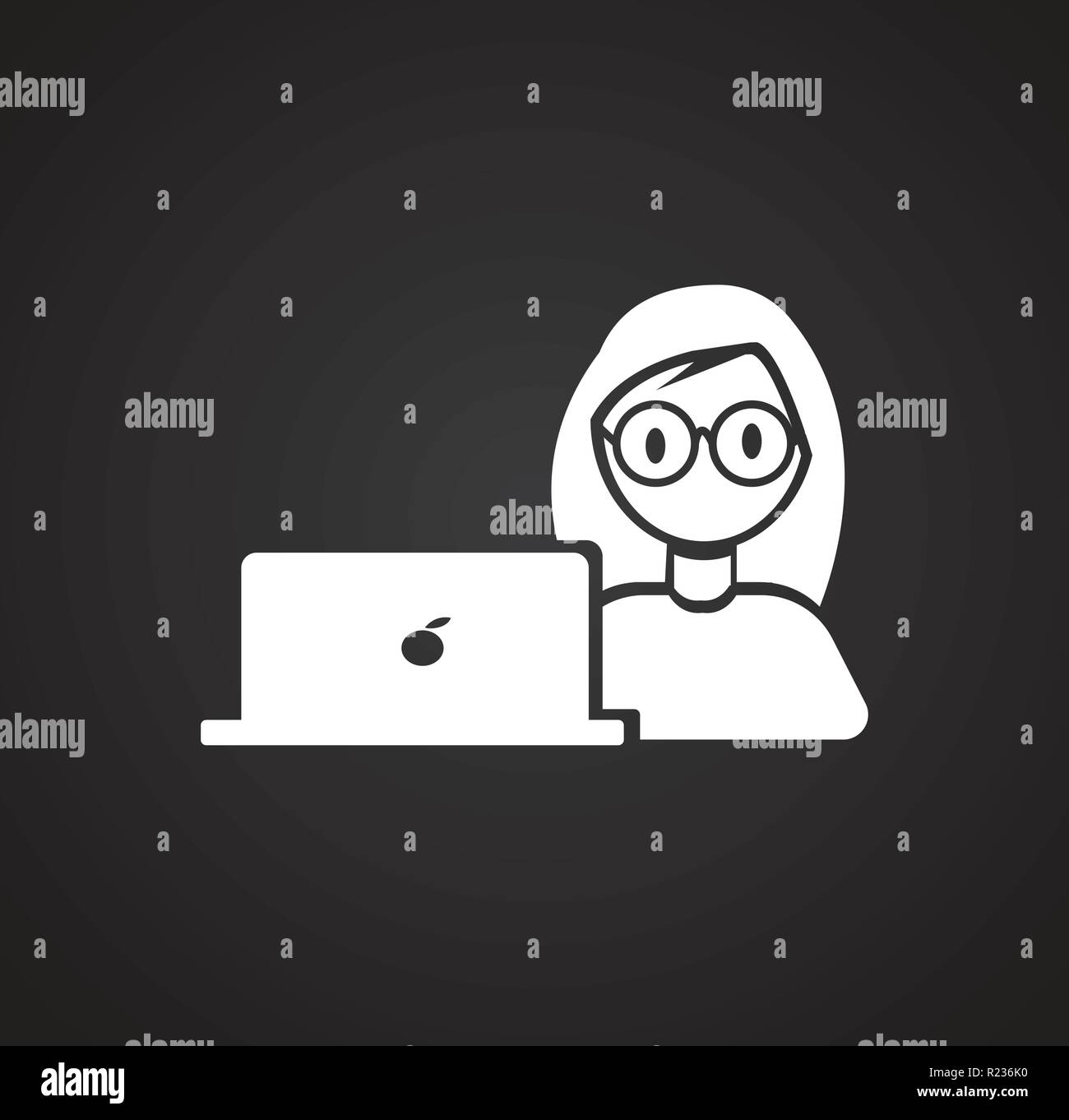 Woman behind computer Stock Vector Images - Alamy