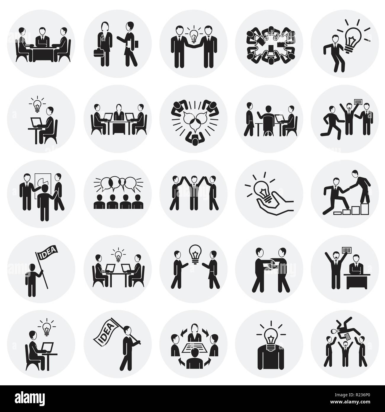 Coworking set on circles background Stock Vector Image & Art - Alamy