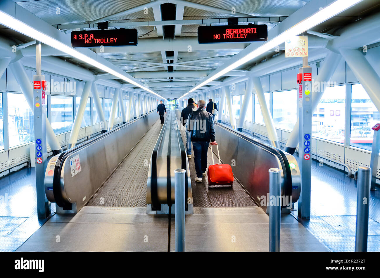 FCO Rome Fiumicino Leonardo da Vinci airport terminal interiors Stock ...
