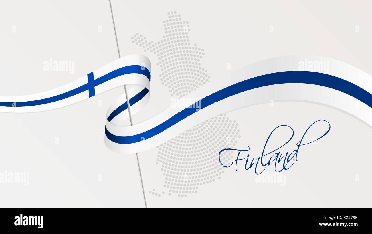 Vector illustration of abstract radial dotted halftone map of Finland ...