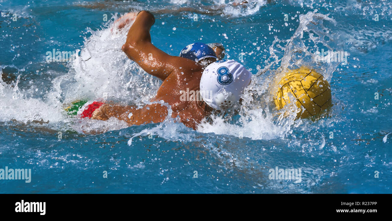Pool water water fight hi-res stock photography and images - Alamy