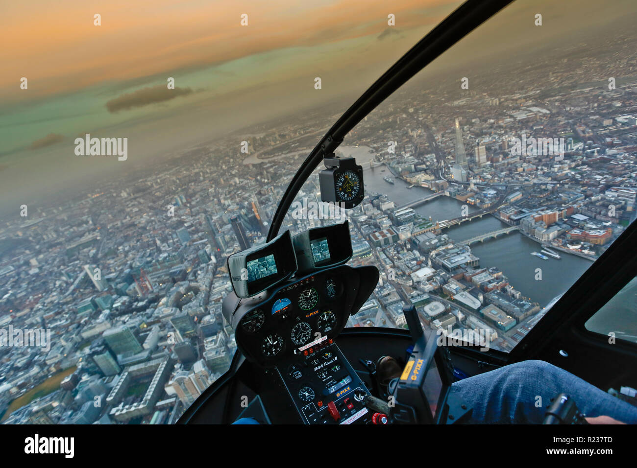 Helicopter view of london skyline from the air Stock Photo - Alamy