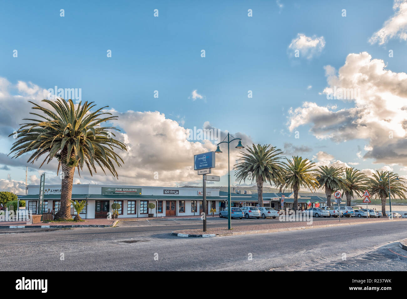 LANGEBAAN, SOUTH AFRICA, AUGUST 20, 2018: A street scene, with ...