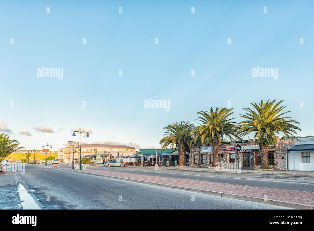 LANGEBAAN, SOUTH AFRICA, AUGUST 20, 2018: A street scene, with ...