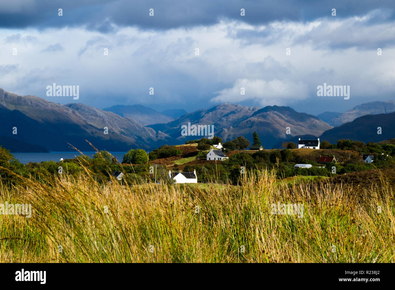 Scottish village and landscape, Camus Crois, Sleat Peninsula, Isle of ...