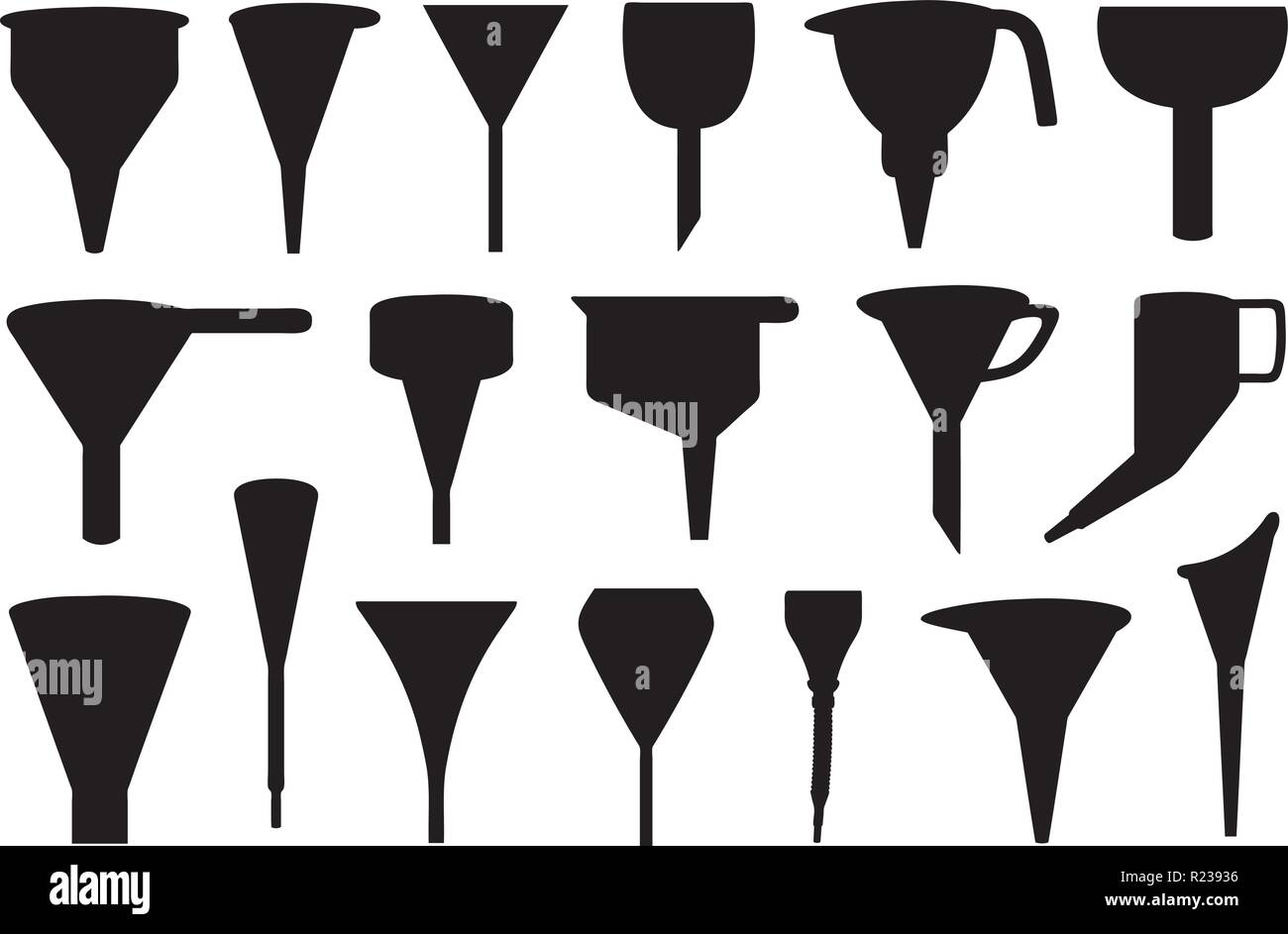 Set of different funnels isolated on white Stock Vector Image & Art - Alamy
