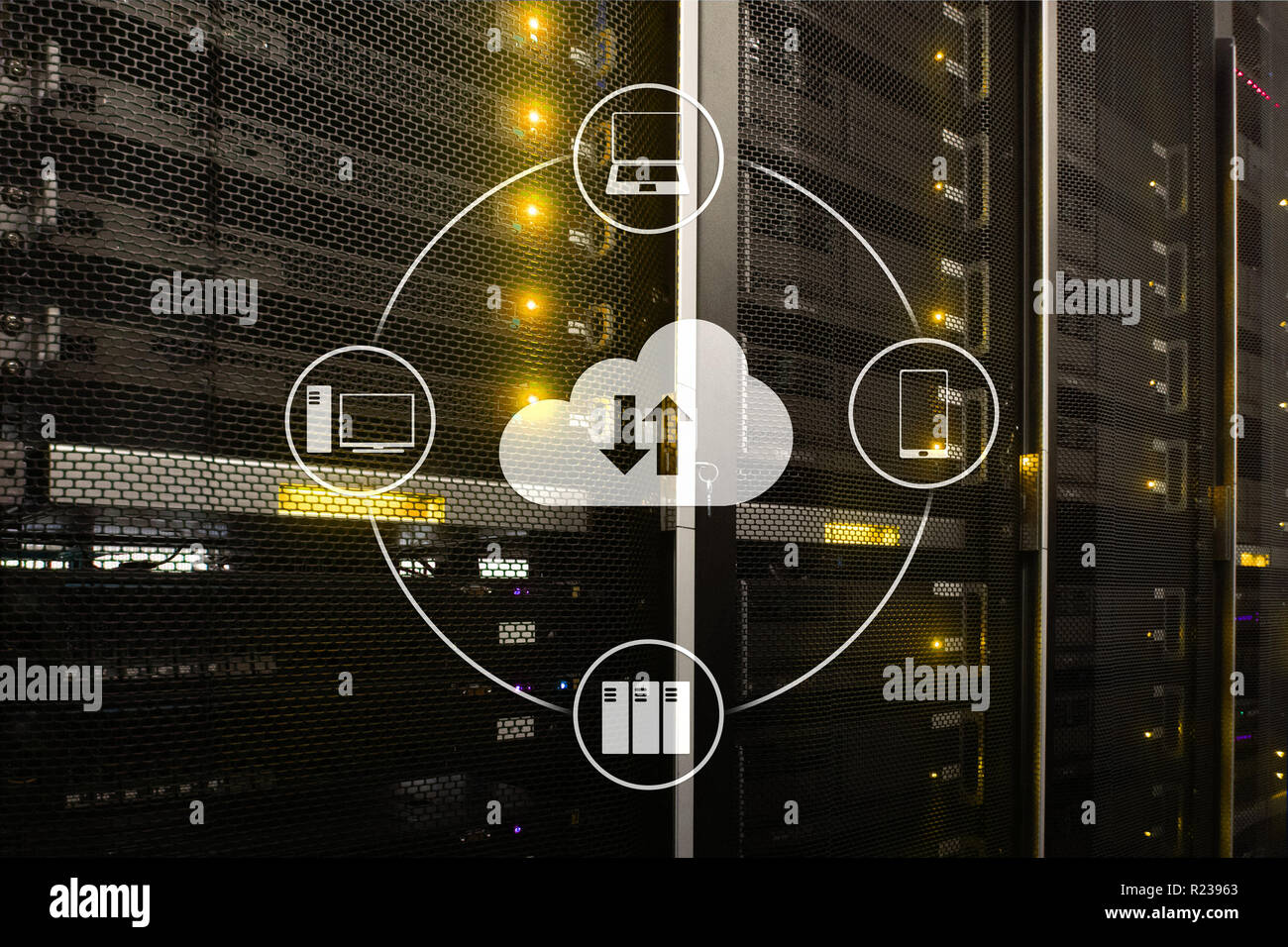 CLoud server and computing, data storage and processing. Internet and ...