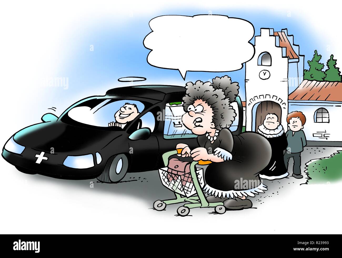 Funny Old Lady Driving