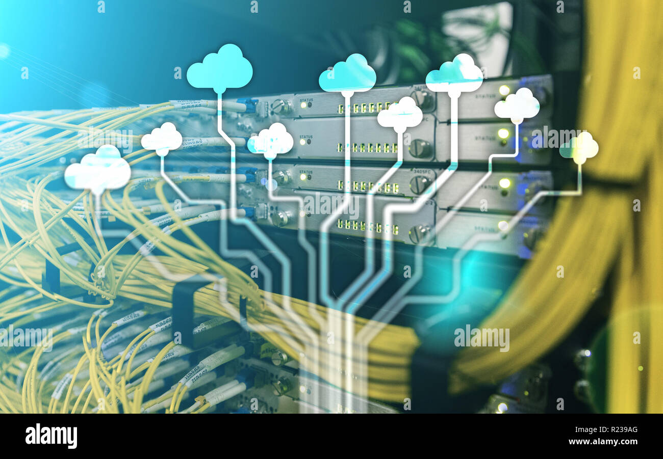 CLoud server and computing, data storage and processing. Internet and ...