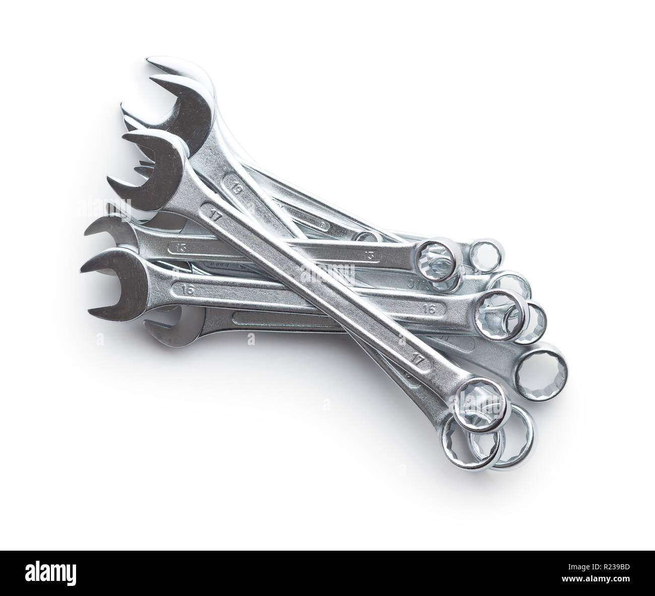 Chrome vanadium wrench. Industrial spanner isolated on white background ...