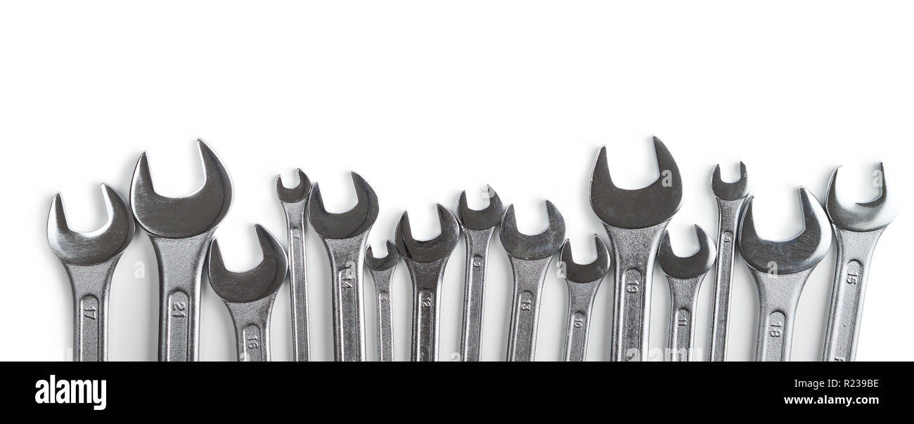 Chrome vanadium wrench. Industrial spanner isolated on white background ...