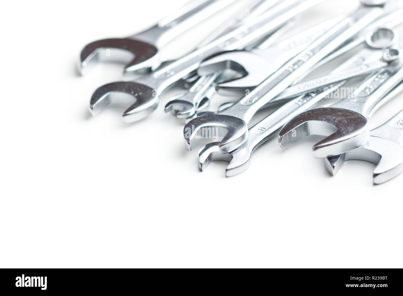 Chrome vanadium wrench. Industrial spanner isolated on white background ...