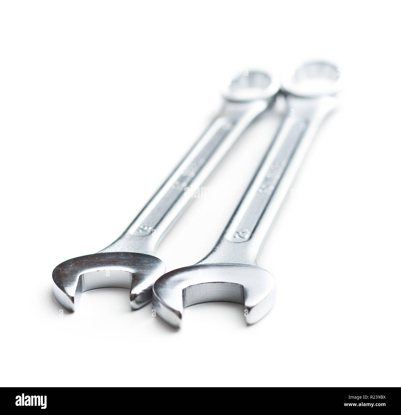 Chrome vanadium wrench. Industrial spanner isolated on white background ...