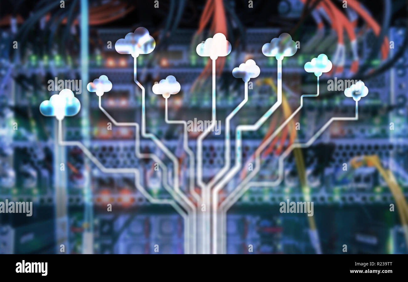 CLoud server and computing, data storage and processing. Internet and ...