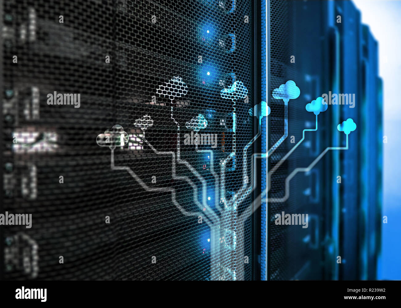 CLoud server and computing, data storage and processing. Internet and ...