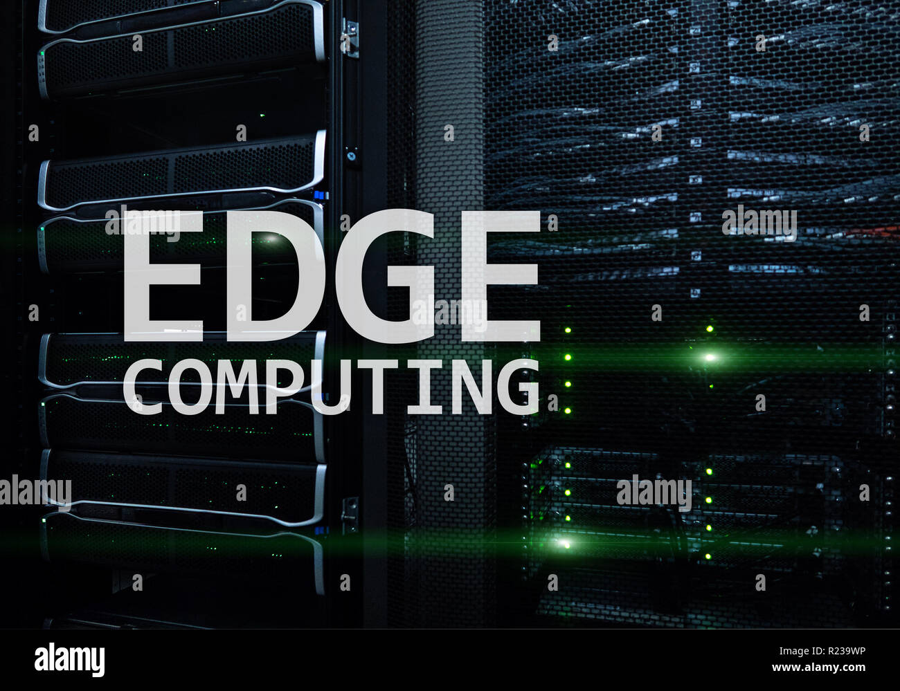 EDGE computing, internet and modern technology concept on modern server ...