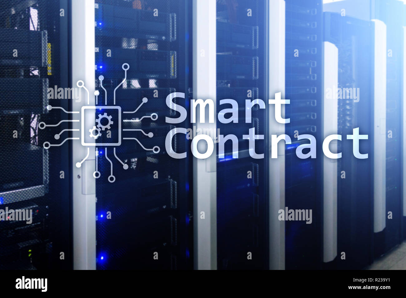 Smart contract, blockchain technology in modern business Stock Photo ...