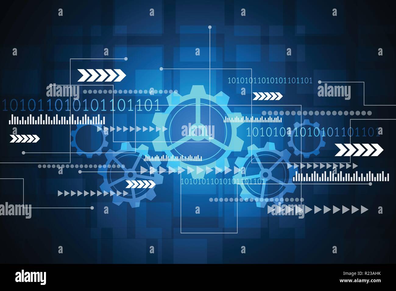 Gear circuit technology engineering Stock Vector Images - Alamy