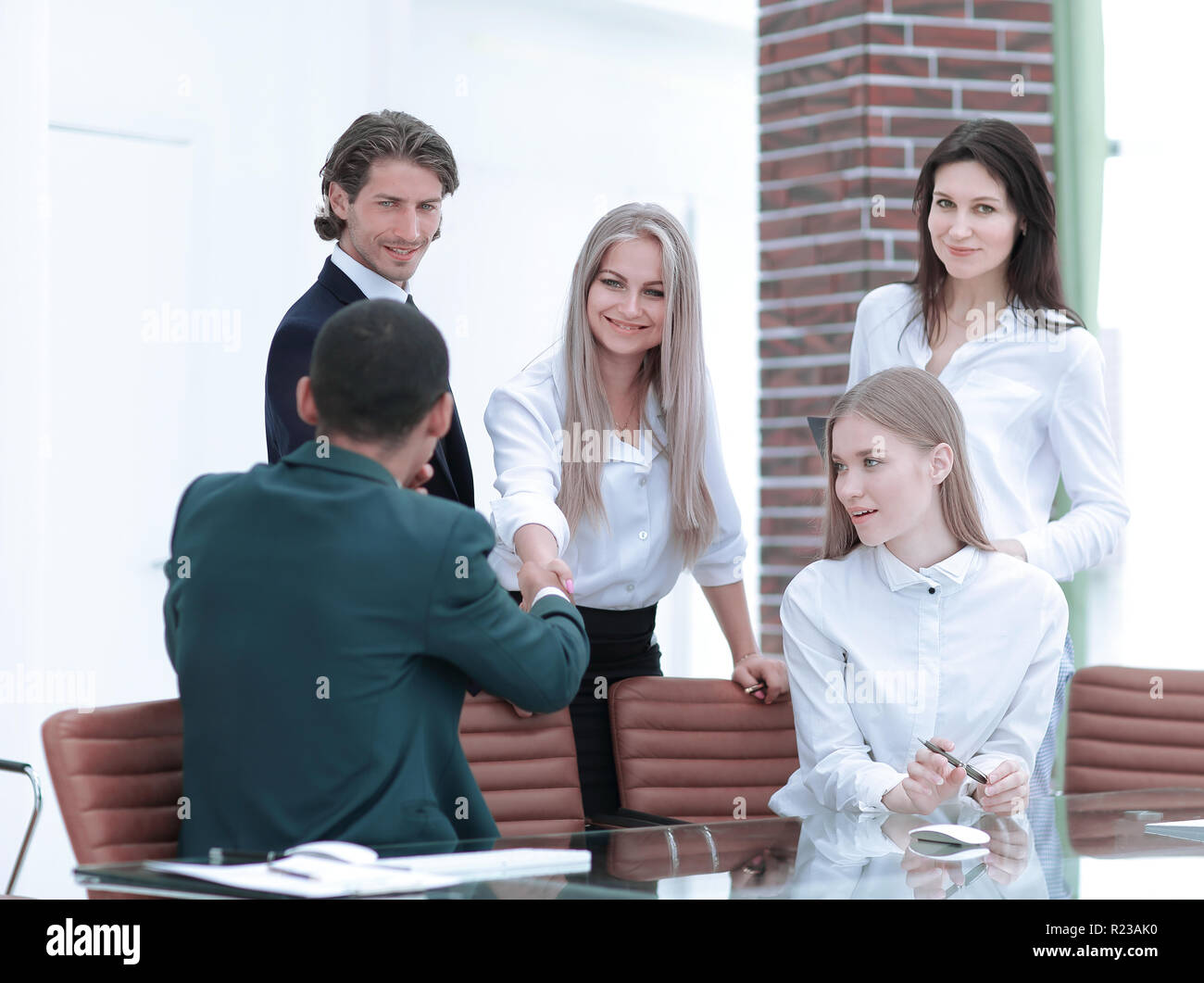 business partners conducting a workshop in the office Stock Photo - Alamy