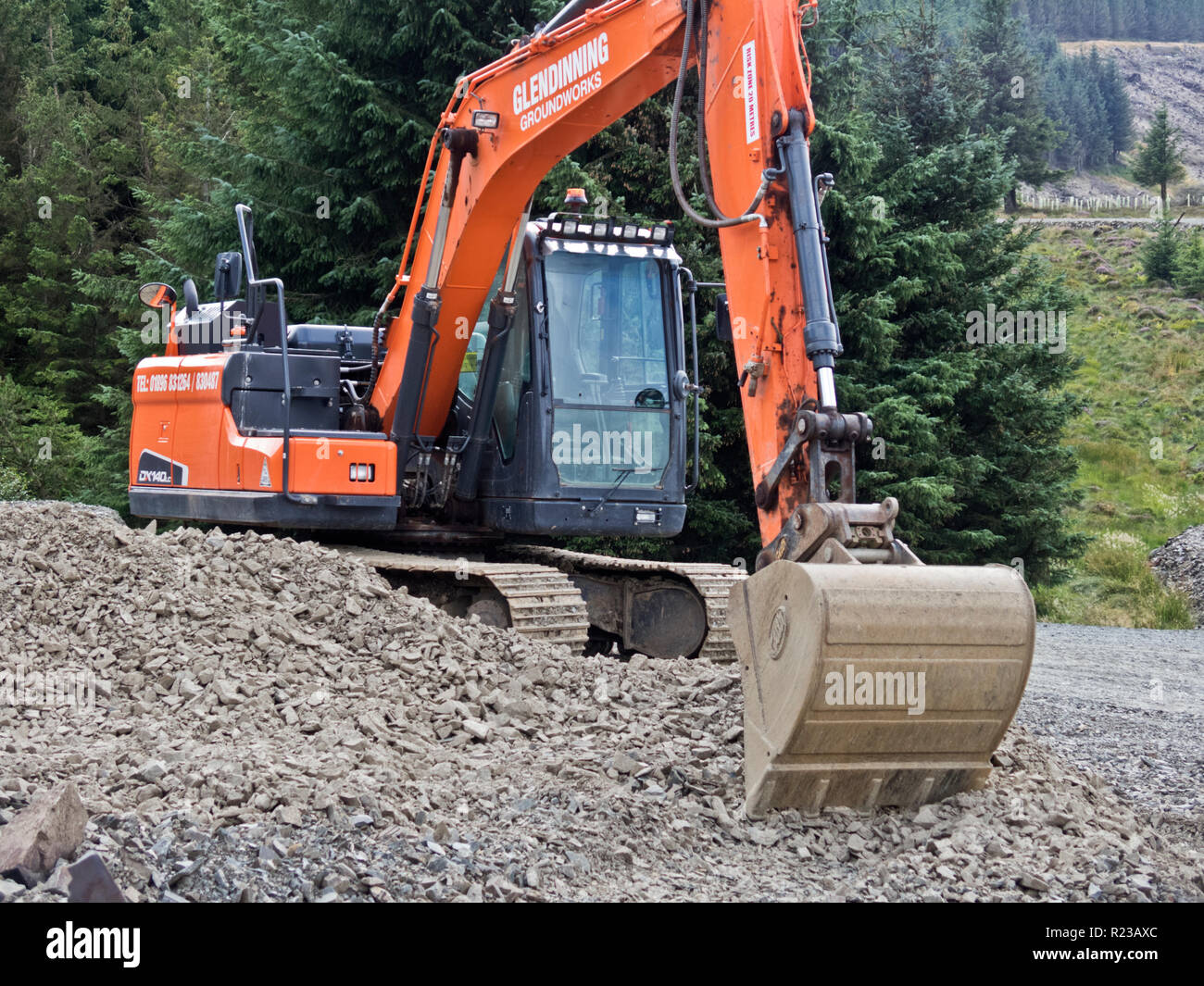 Doosan DX140LC Crawler Hydraulic Excavator Digger Machine Stock Photo ...