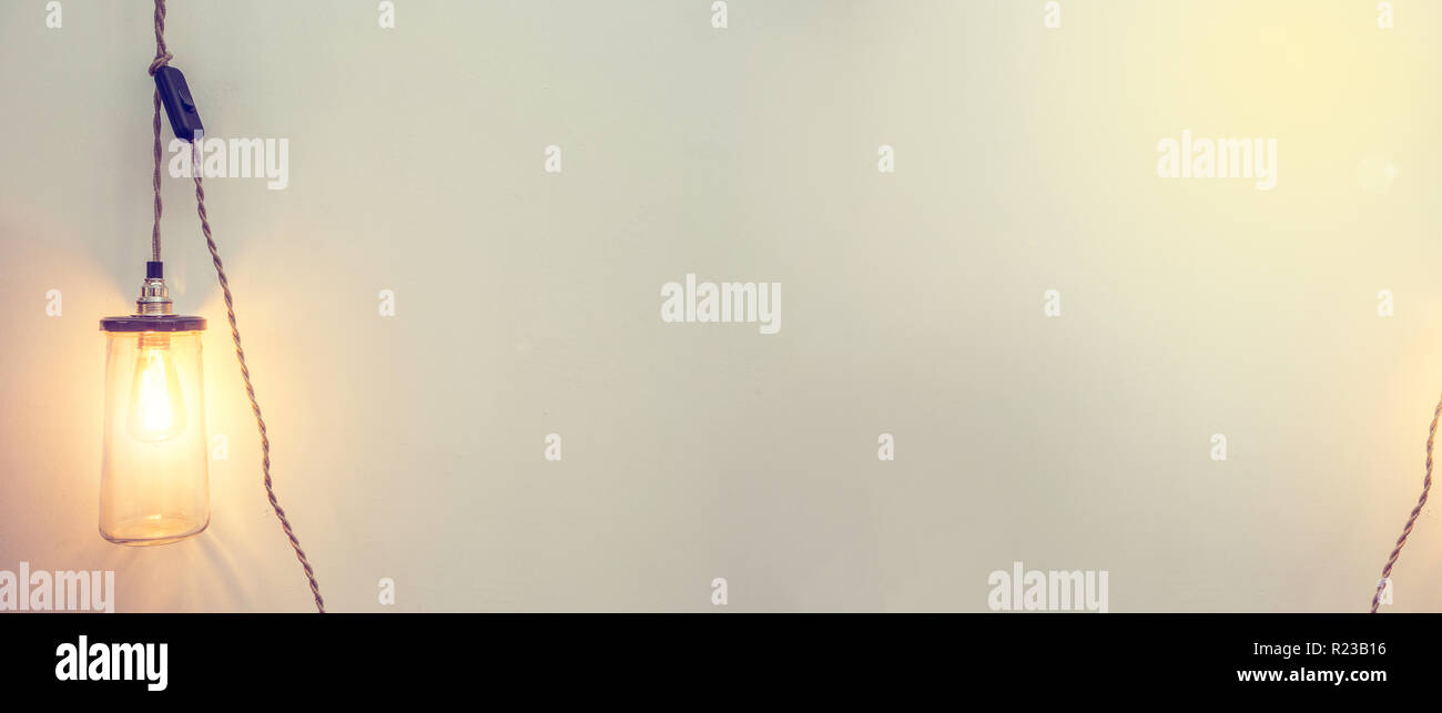 background banner with light bulb glowing, modern design colorful Stock ...